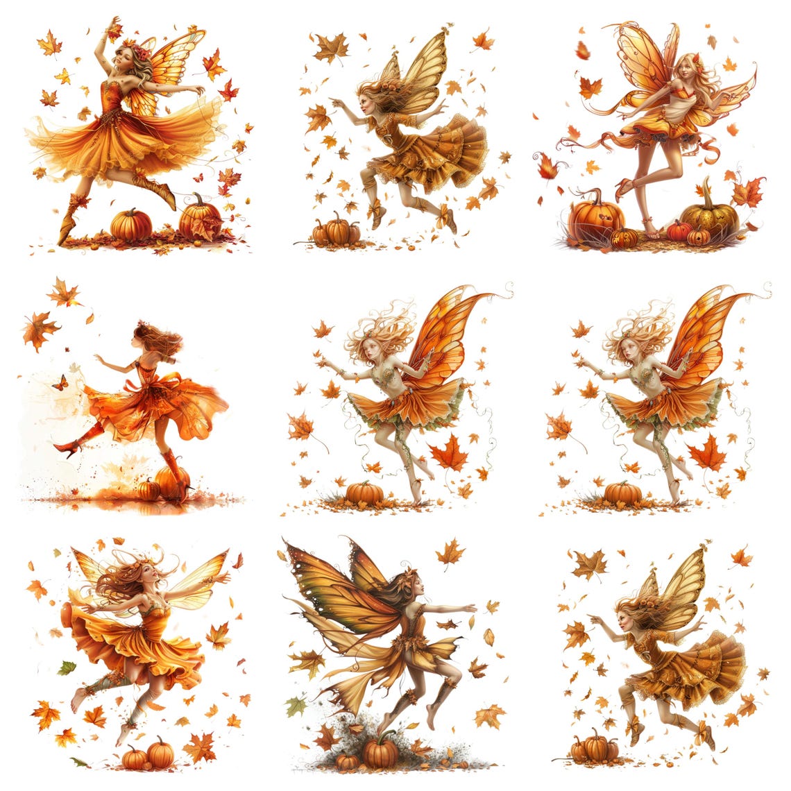 15 Fall Fairies Clipart, Fantasy Clipart, PNG Individual Images on ...