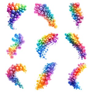 20 Rainbow Balloons Clipart, Balloon Clipart, PNG Individual Images on ...