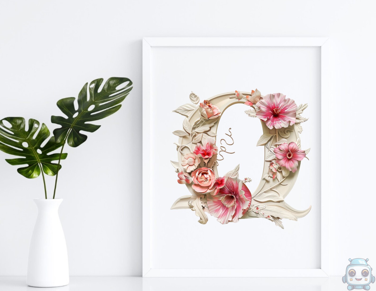 Watercolor Pink and Red Flowers Alphabet Clipart, Floral PNG Individual ...