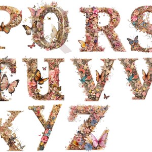 Butterfly Alphabet Cliparts, 26 Beautiful PNG Images, Transparent ...