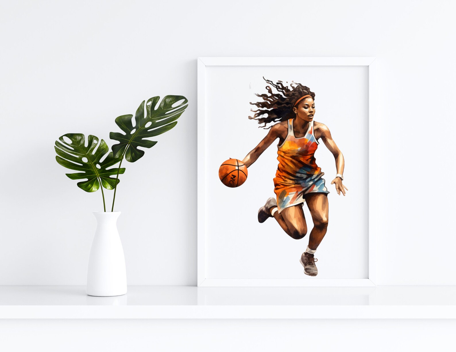 Watercolor Female Basketball Clipart, Transparent Background, Scrapbook ...