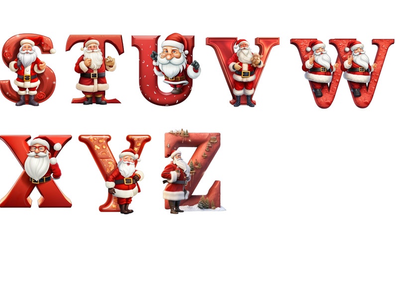 Alphabet With Santa Claus,download for Commercial Use, High Resolution ...