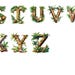 Tropical Coconut Alphabet Clipart - Palm Trees & Island Vibes Letters ...