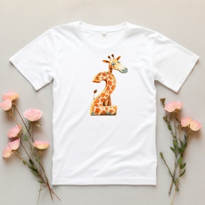 Watercolor Giraffe Numbers Clipart, PNG Individual Images, Commercial ...