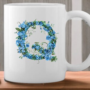 Forget-me-not Alphabet Watercolor Clipart, Floral Clipart, PNG Digital ...