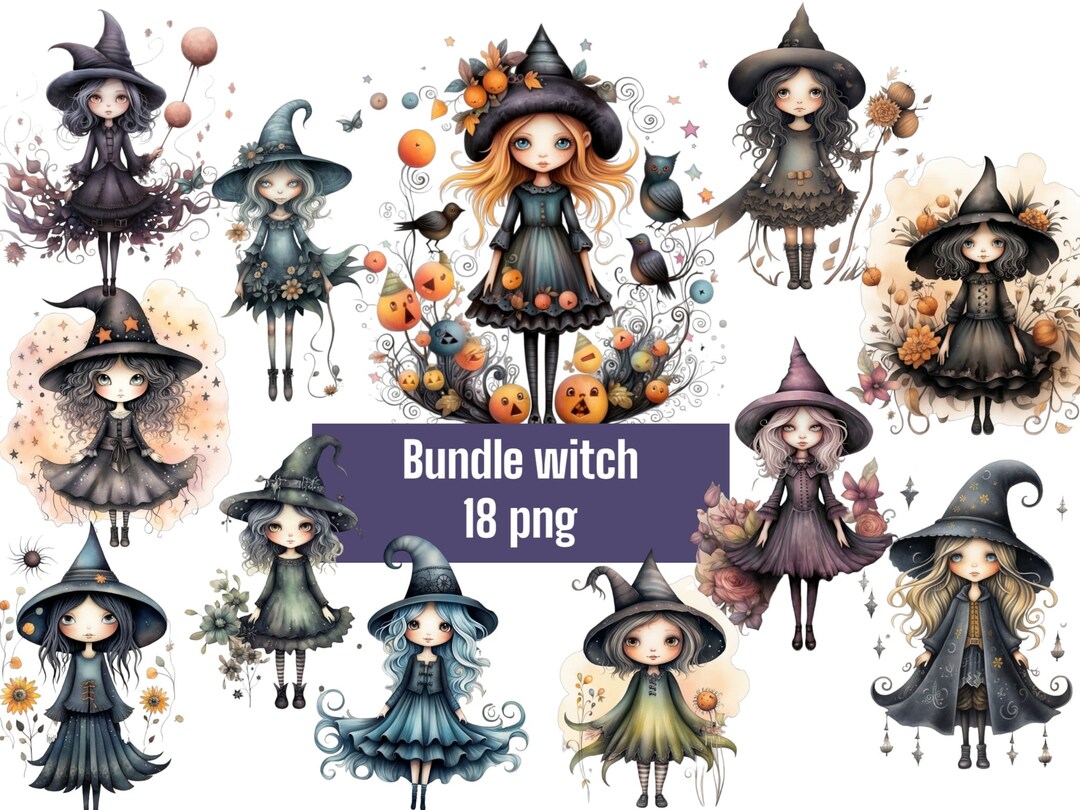 Bundle Witch Clipart, Transparent Background, High Quality, Clipart ...