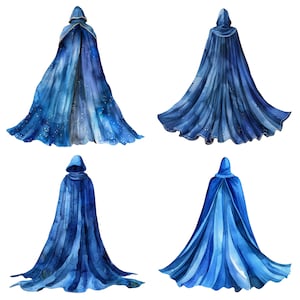 Watercolor Royal Capes Clipart, Kings and Queens Scrapbook, PNG ...