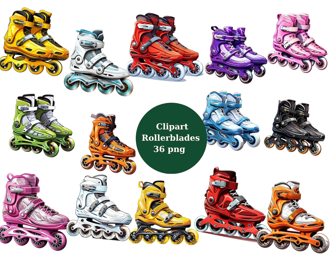 Rollerblades Clipart, PNG Digital Files on Transparent Background ...