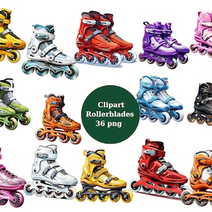 Rollerblades Clipart, PNG Digital Files on Transparent Background ...