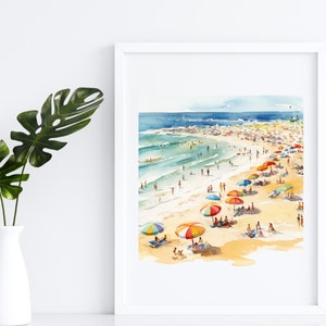 17 Sunny Beaches Watercolor Clipart, Summer Clipart, PNG Digital Files ...