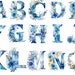 Watercolor Floral Blue Alphabet Clipart , Floral Alphabet, Transparent ...