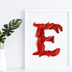 Red Feathers Alphabet, Letters Png, Alphabet Png, Instant Download for ...