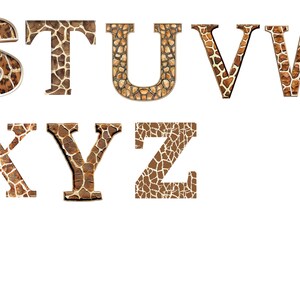 Giraffe Print Alphabet Clipart, Giraffe Letters, Transparent Background ...