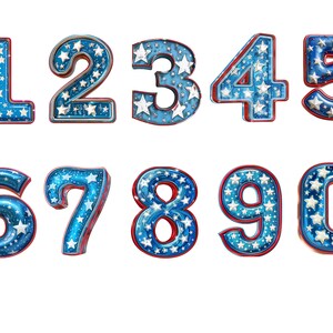 Stars American Flag Number in PNG for Commercial Use Instant Download ...