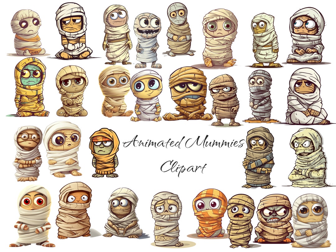 Animated Mummies Clipart, PNG Digital Files on a Transparent Background ...
