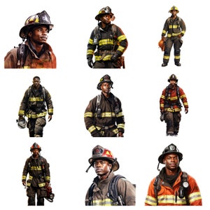 43 Black Men Firefighters Clipart, Men of Color, Firefighter Clipart ...