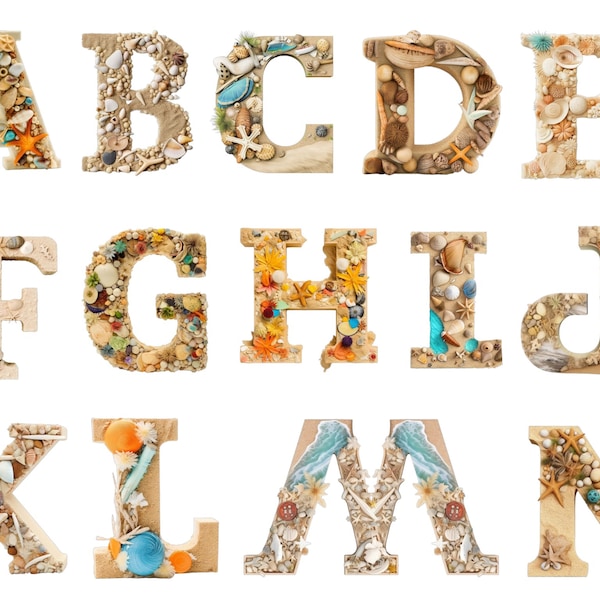 Beach Themed Alphabet Letters - Etsy