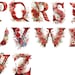 Watercolor Floral Red Alphabet Clipart , Floral Alphabet, Transparent ...