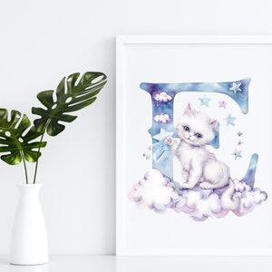 Watercolor Baby Cat Alphabet Clipart, PNG Individual Images on ...