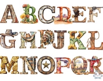 Western Clipart Png Western Font Western Letters Country Clipart Cowboy ...