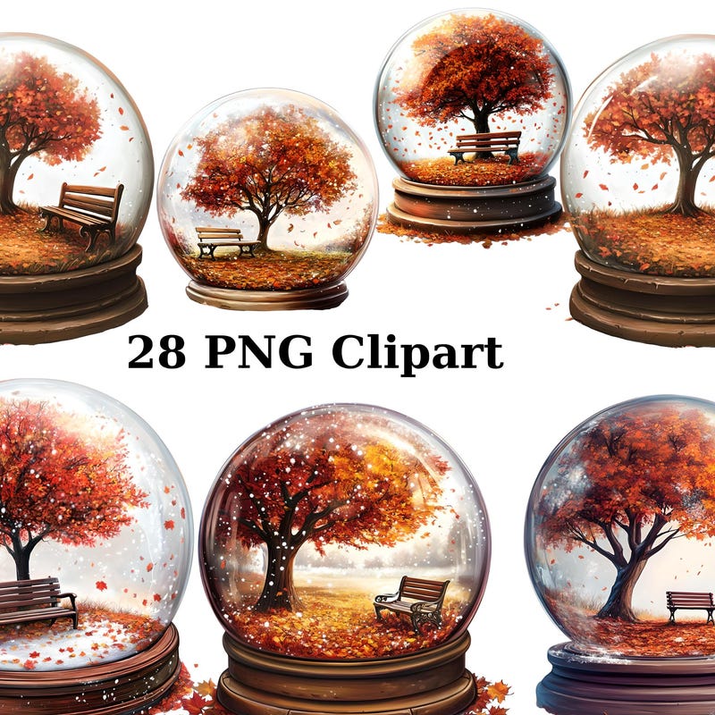 Snow Globes Clipart - Etsy
