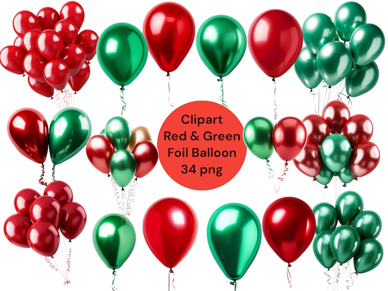 Red and Green Balloons Red Balloons Green Balloons - Etsy