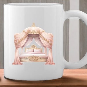 Watercolor 34 Princess Bed Clipart, PNG Digital Files on Transparent ...