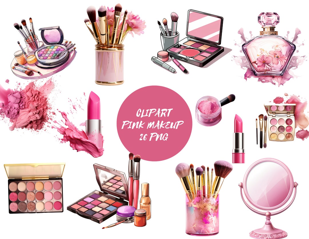 Pink Cosmetics Clip Art - Digital Makeup and Beauty Graphics in Png ...