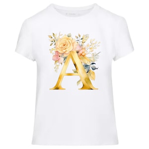 Floral Gold Alphabet Watercolor , Transparent Background, High Quality ...