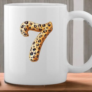 Watercolor Cheetah Numbers Clipart, PNG Individual Images on ...