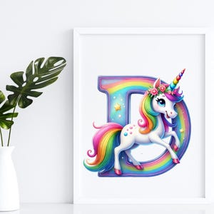 Magical Unicorn Alphabet Clipart | Rainbow Letters | Cute Unicorns ...
