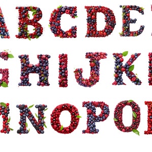 Berries Alphabet, Letters Png, Alphabet Png, Instant Download for ...