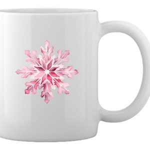 Watercolor Pink Snowflakes Clipart, PNG Digital Files on a Transparent ...