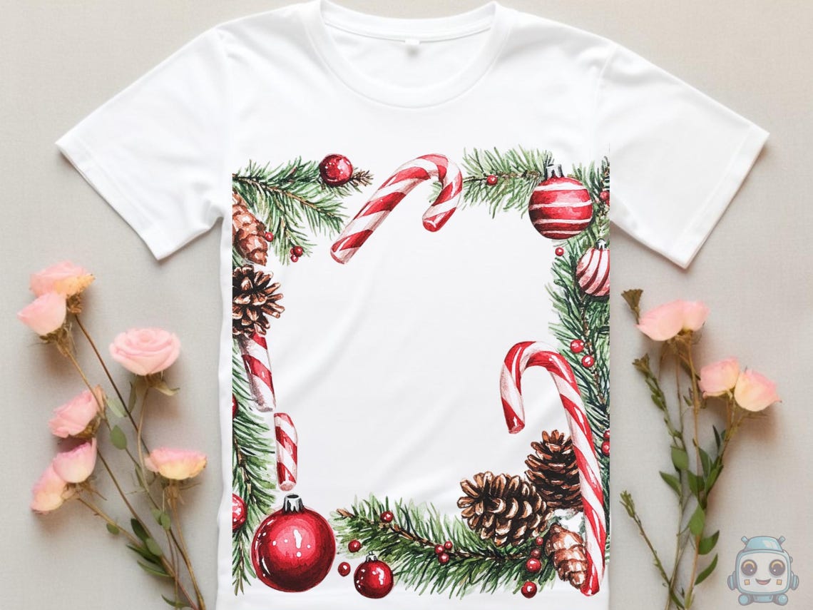 26 Candy Cane Frames Watercolor Clipart, Christmas Clipart, PNG ...