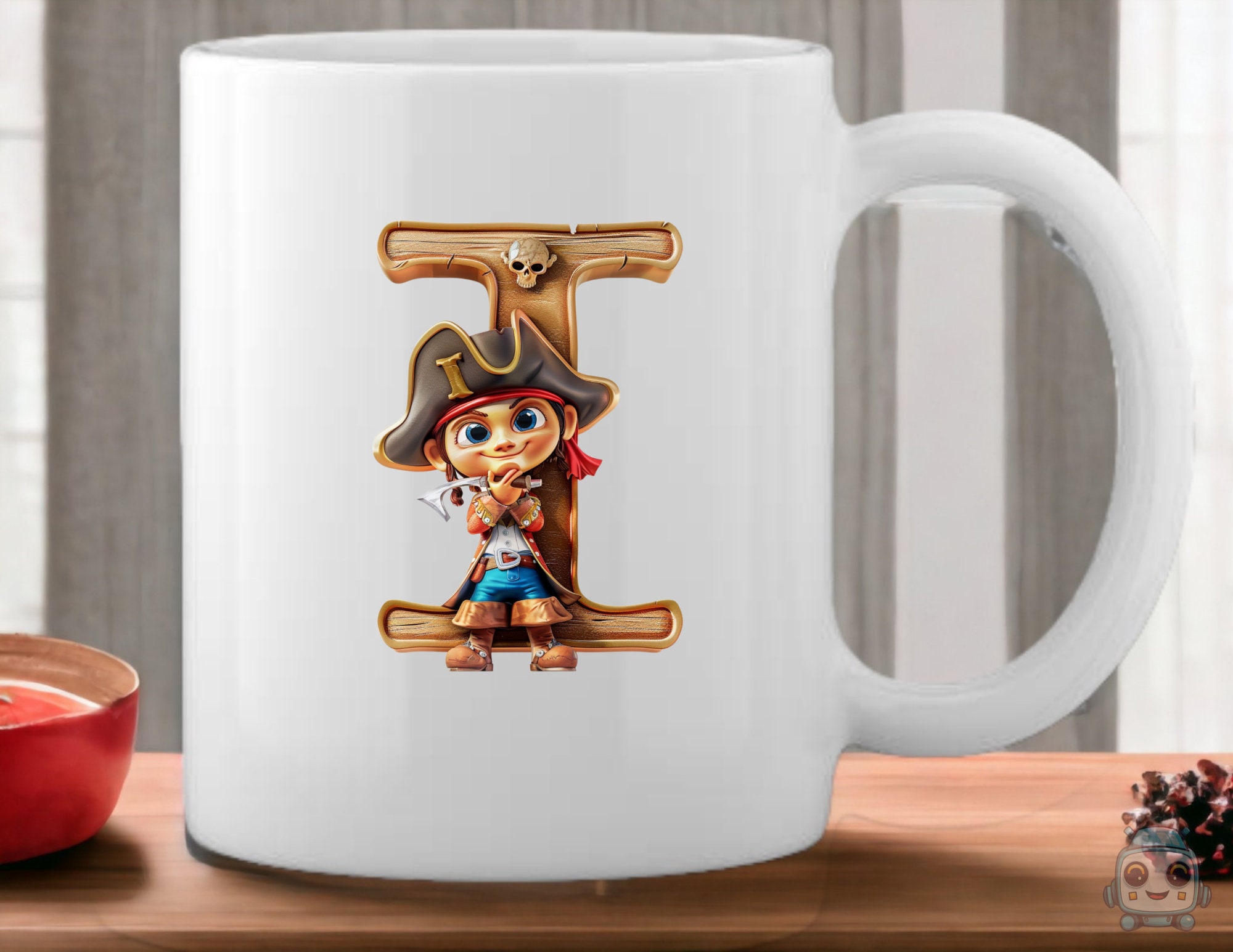 Watercolor Pirate Alphabet Clipart, PNG Digital Files on Transparent ...