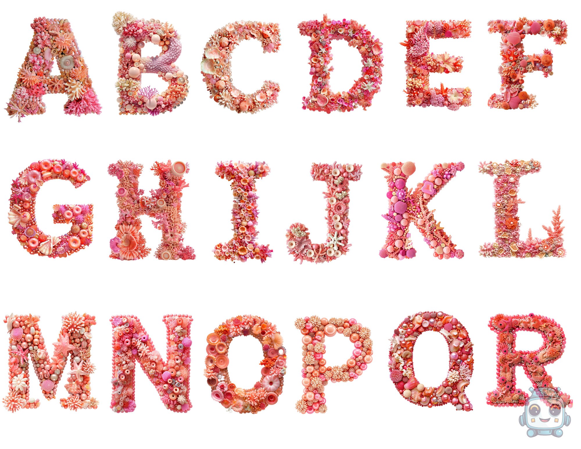 Coral Colored Letters