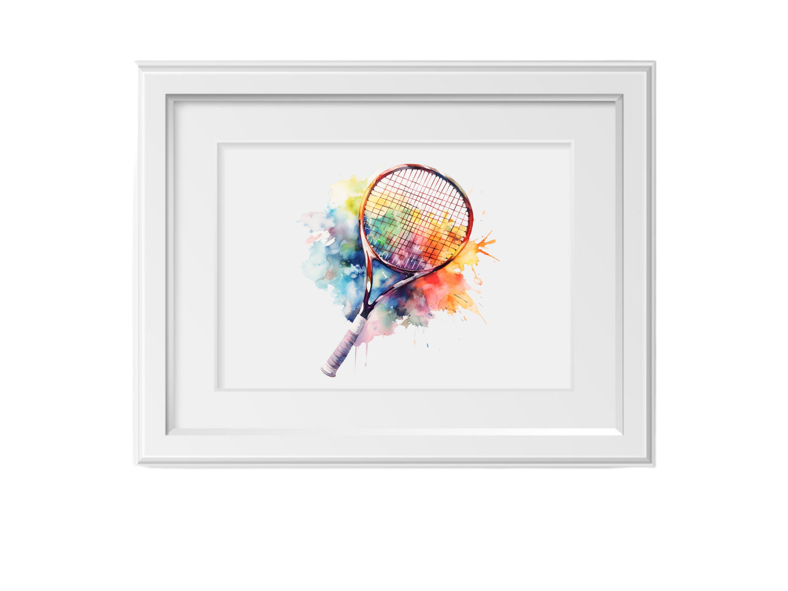 Watercolor Tennis Rackets Clipart PNG Digital Files on - Etsy