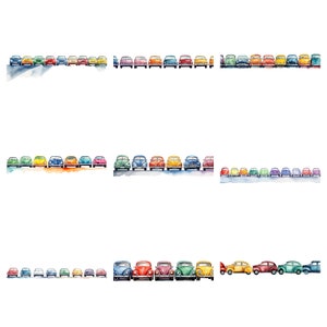 36 Car Borders Watercolor Clipart, Border Clipart, PNG Individual ...