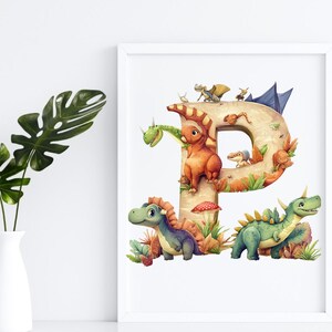 Dinosaur Alphabet Clipart Prehistoric Dino Letters PNG for Kids Room ...