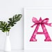 Watercolor Pink Bow Alphabet, Bow Letter Instant Download for ...
