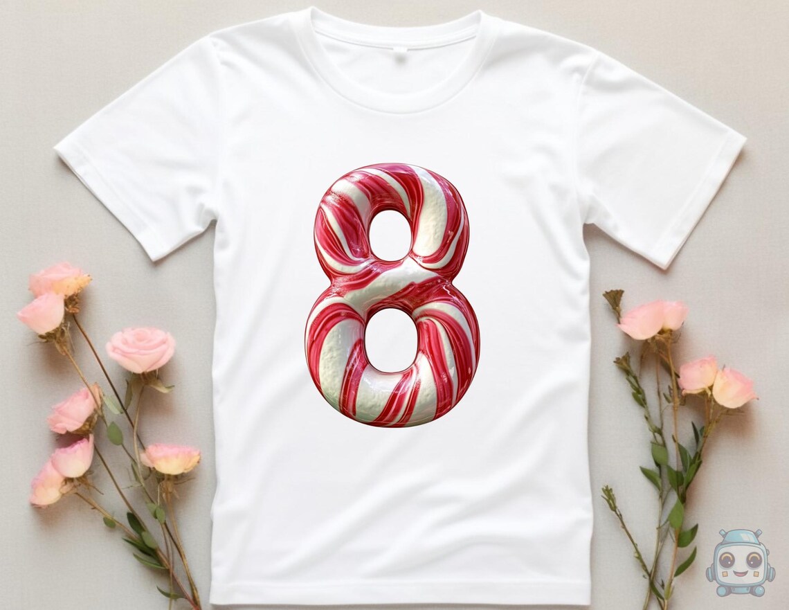 Candy Cane Numbers Watercolor Clipart, Christmas Clipart, PNG ...