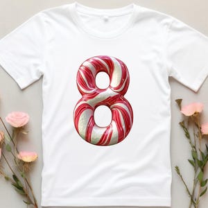 Candy Cane Numbers Watercolor Clipart, Christmas Clipart, PNG ...