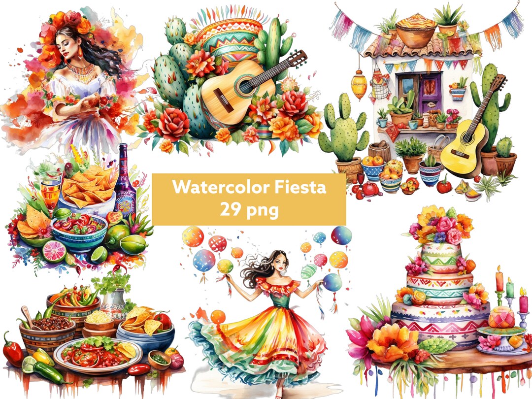 Fiesta Watercolor , Transparent Background, High Quality, Clipart ...