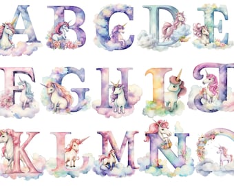 Unciorn Clipart Unicorn Png Alphabet Png Unicorn Sticker - Etsy