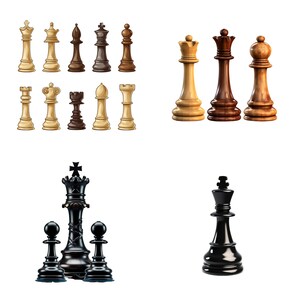Chess Clipart, Chess Pieces and Players, PNG Digital Files on ...