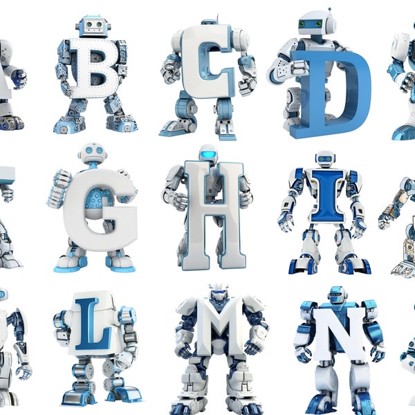 Robot Alphabet - Etsy