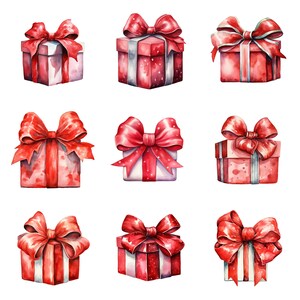 50 Christmas Presents Watercolor Clipart, Christmas Clipart, PNG ...