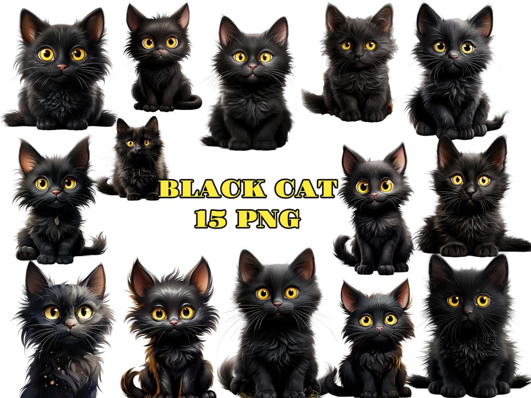 Black Cats Clipart, Transparent Background, High Quality, Clipart ...