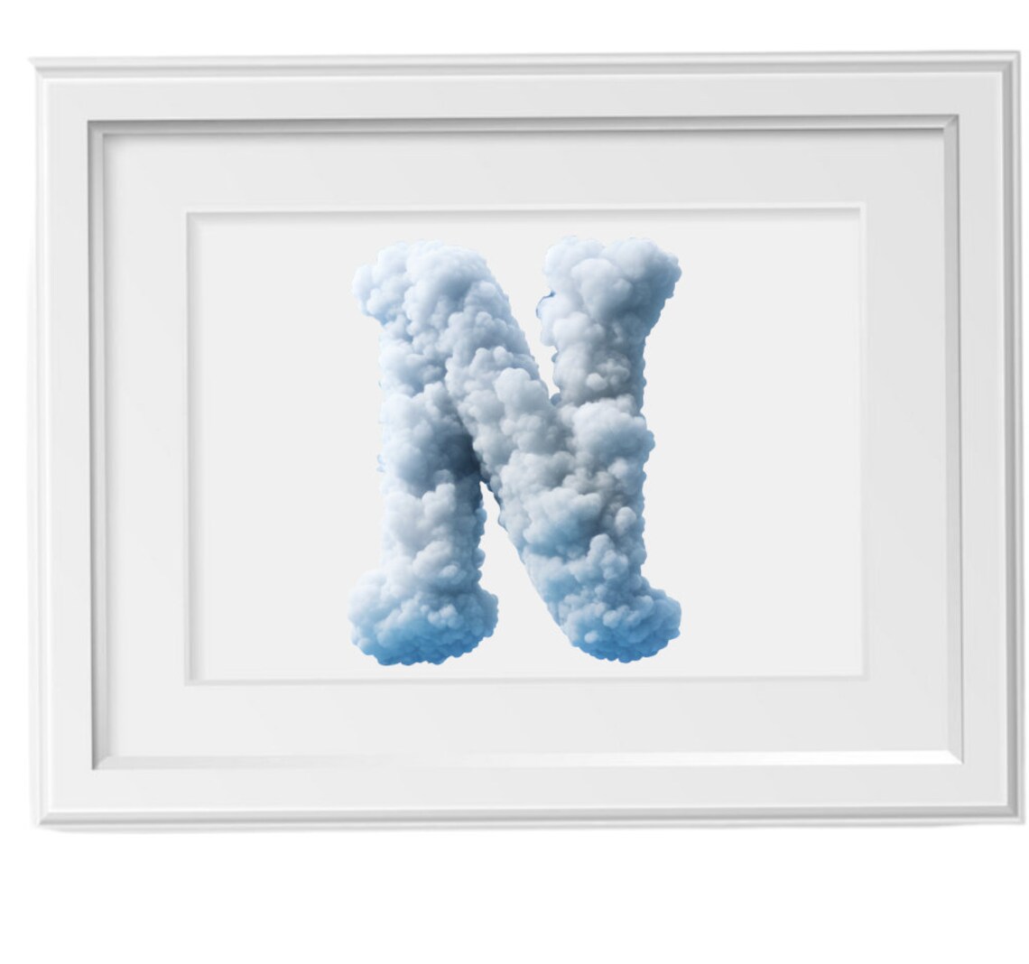 Blue CLOUDS Alphabet Clipart CLOUDS Alphabet Transparent - Etsy