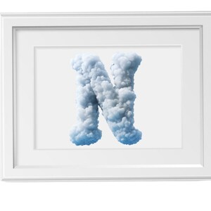 Blue CLOUDS Alphabet Clipart ,CLOUDS Alphabet, Transparent Background ...